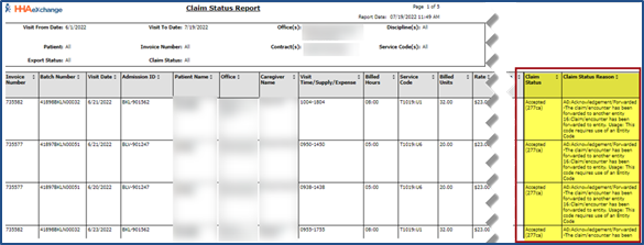 Viewing Claims Status Job Aid